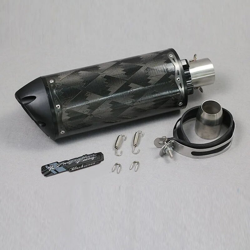 Выхлопная труба для мотоцикла из углеродного волокна США, глушитель для двух братьев, стальной глушитель CNC для Kawasaki Z1000 R1 GSR750 MT09 R6 CBR600 C