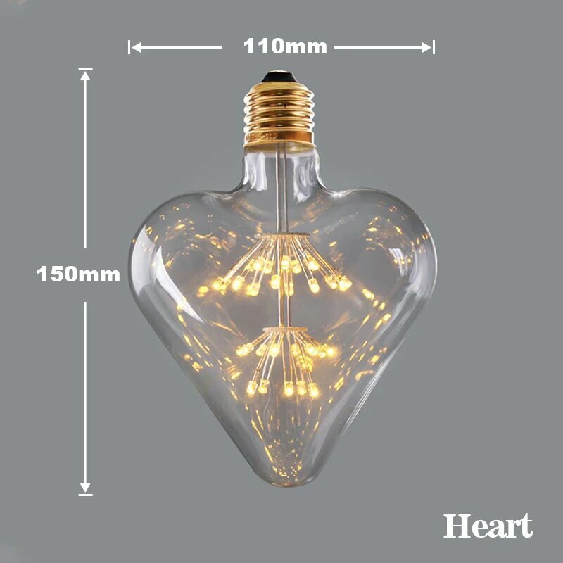 LED лампа Эдисон Genixgreen Heart 3W 2200K