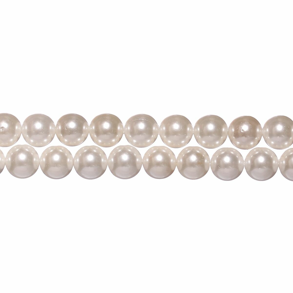 Бусина из ракушки, 8мм, качество В, жемчуг Майорика, белый, 47 шт, низка