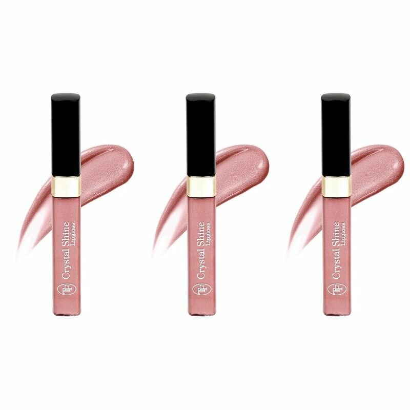 ТF Cosmetics Жидкая помада Cristal Shine Lipgloss, тон 07, мерцающий коралл, 3шт