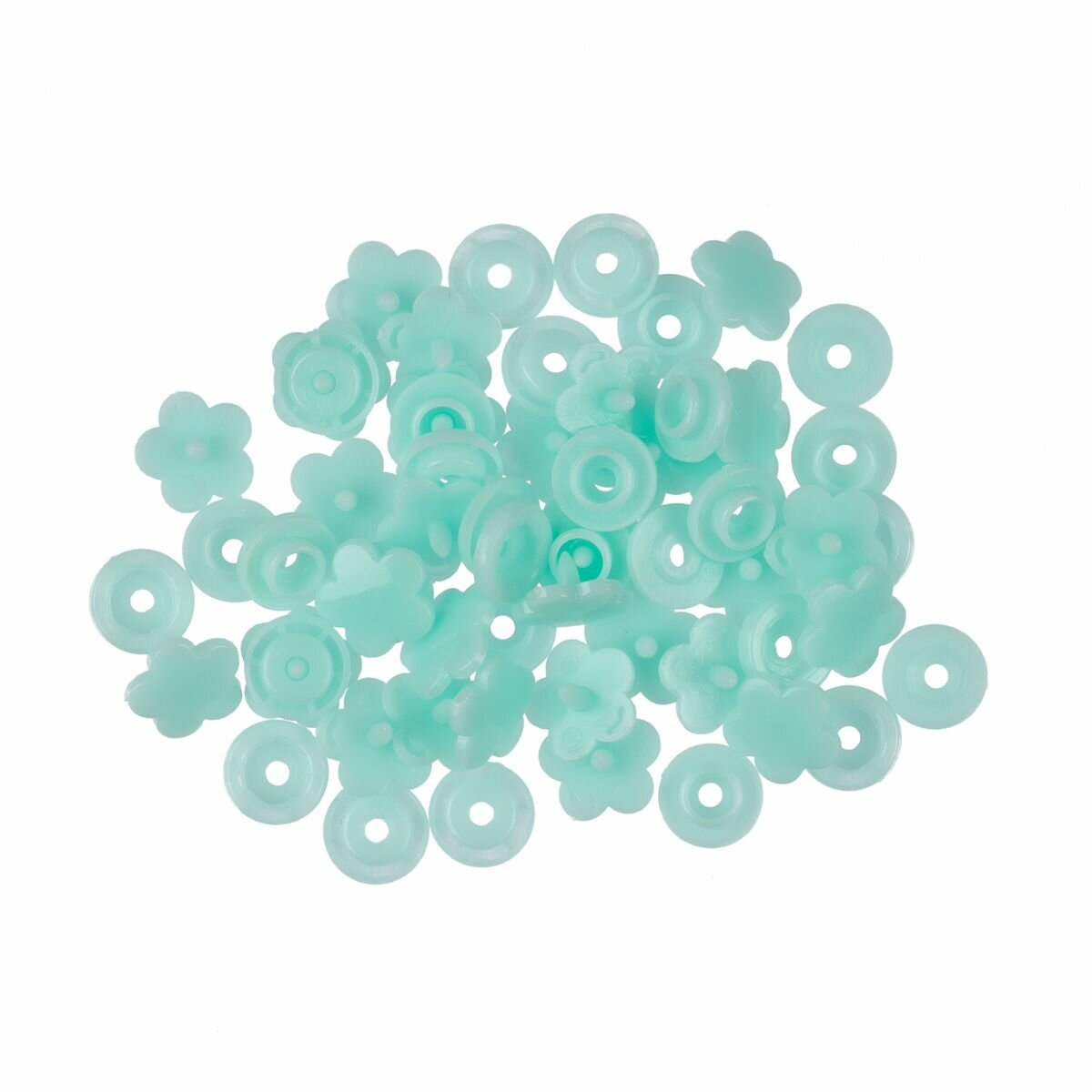 Кнопки "Micron" POM-12 FL Кнопки пластиковые d 12 мм 15 шт. № 011 бирюза