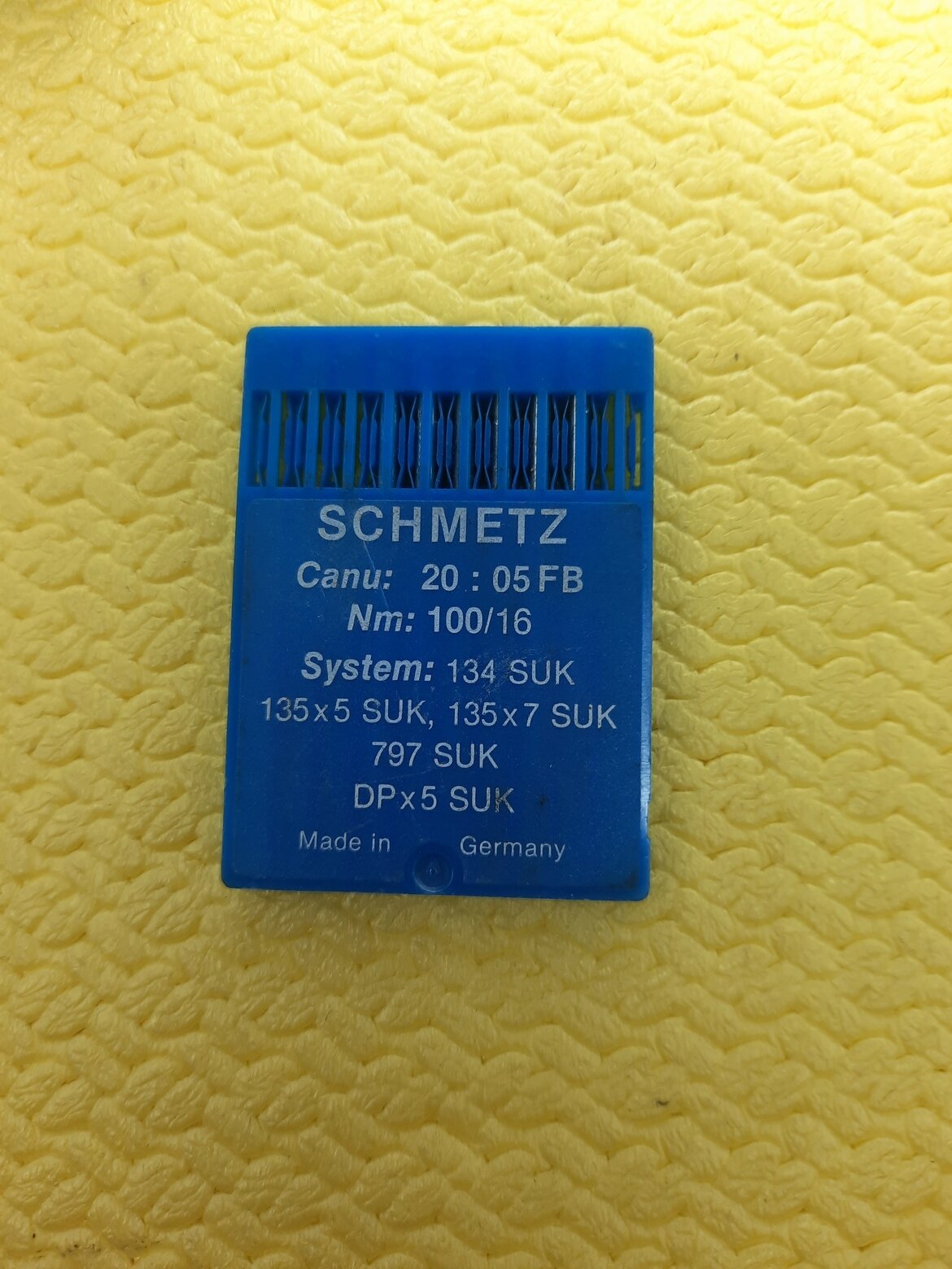 6шт Промышленных швейных игл Shmetz CANU 20:05 EB 134SUK 135x5 SUK 135x7 SUK 797 SES DBx5 SUK №100/16