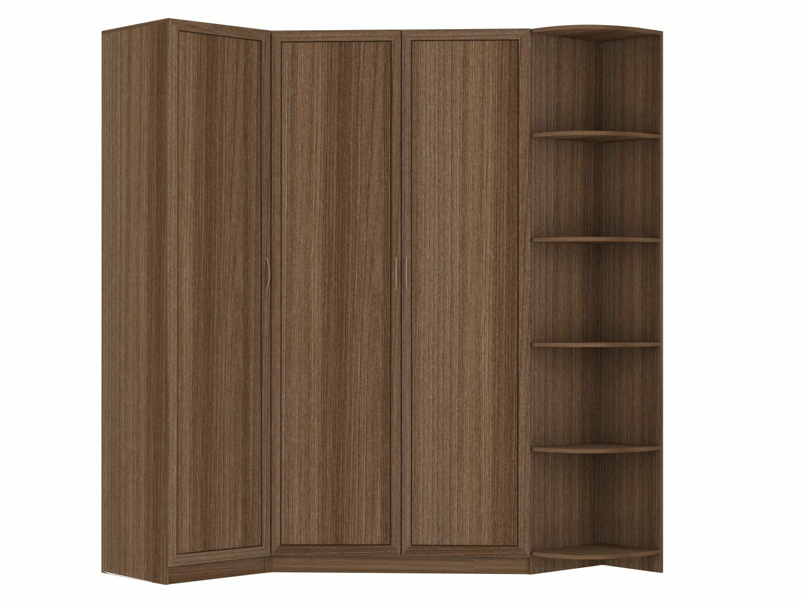 Шкаф угловой для одежды "Наполеон 12.1" 160/140х220х45, ясень шимо темный