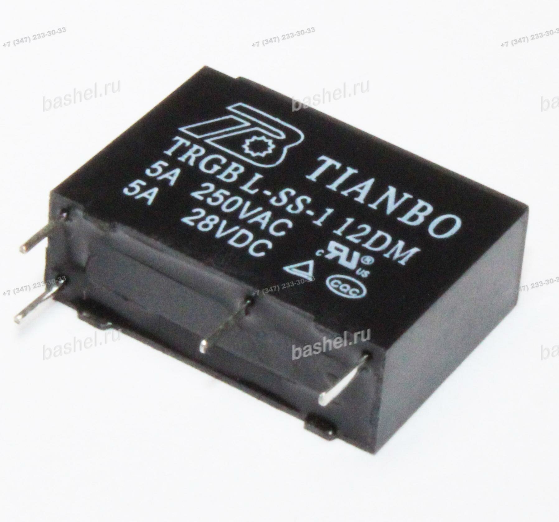 RELAY TRGB L-SS-112DM, Реле, TIANBO, (упр:12В/DC комм: 5A/250В/AC, 1NO, R-coil:720 Ом)