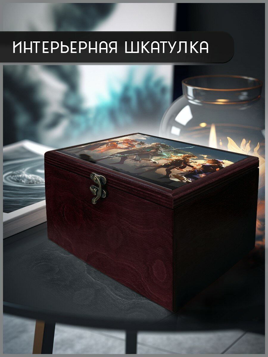 Шкатулка интерьерная вишня для украшений универсальная 22x17x12 см игра Wuthering waves (Инь Линь, Джиян, Ян Ян, PC, PS, Xbox, Switch) - 2074