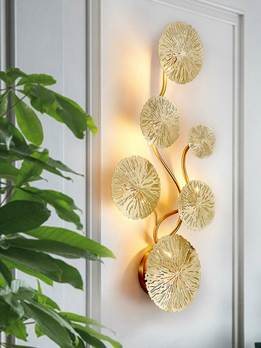 Бра, Настенный светильник NF-3007 роскошный Лист лотоса декоративный