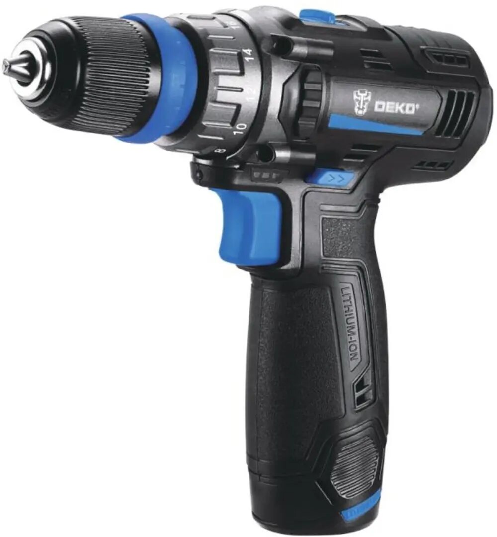 Дрель-шуруповерт аккумуляторная Deko ZKCD12V PRO 084-1013, 12 В Li-ion 2x1.5 Ач