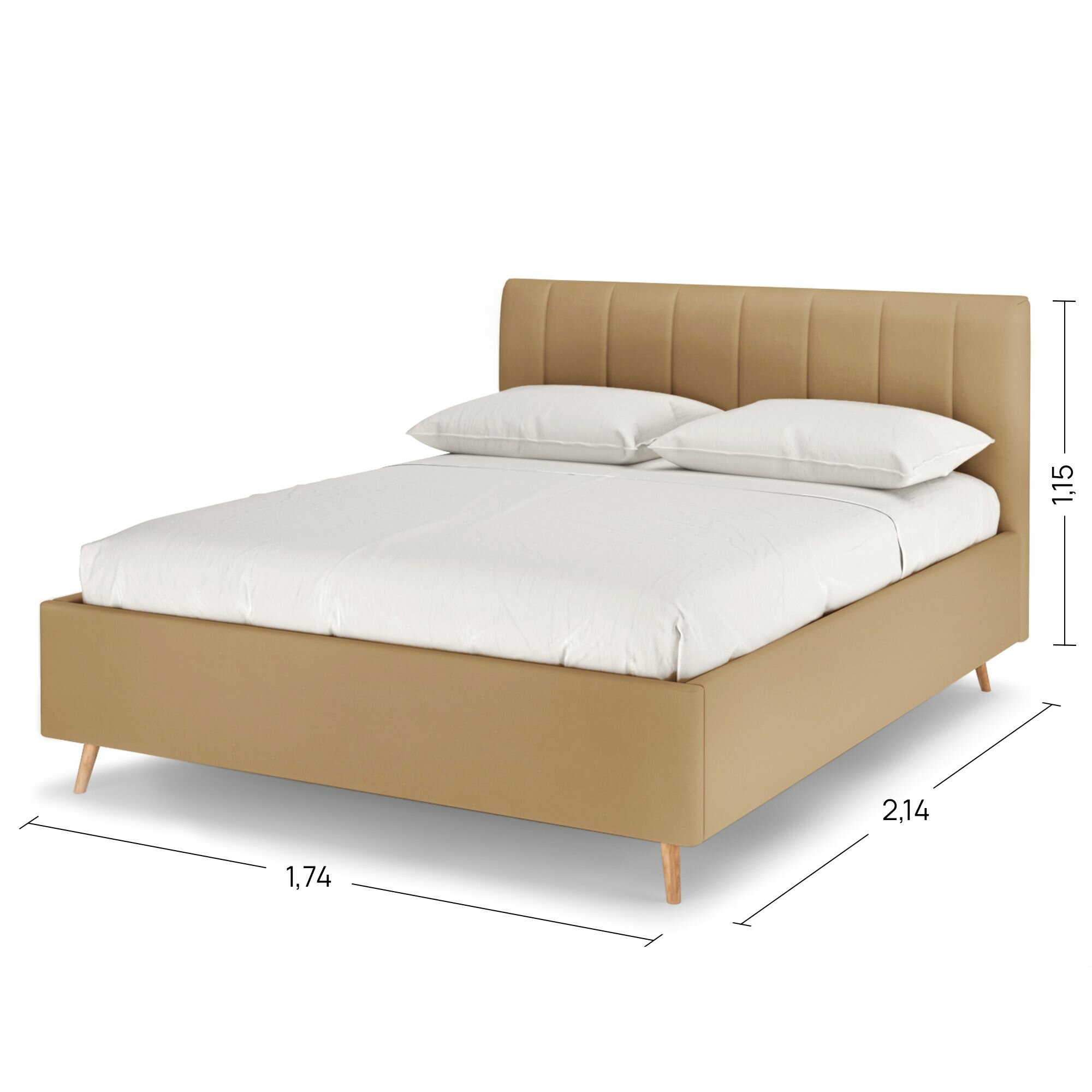 Двуспальная кровать 160х200 с подъемным механизмом, "York" с мягким изголовьем для дома, для спальни, ортопедическое основание, с ящиком для белья. Велюр бежевый Vip 4