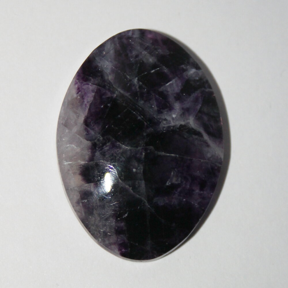 Флюорит кабошон, натуральный камень, 35х25х3 мм, Сибирь, "True Stones"