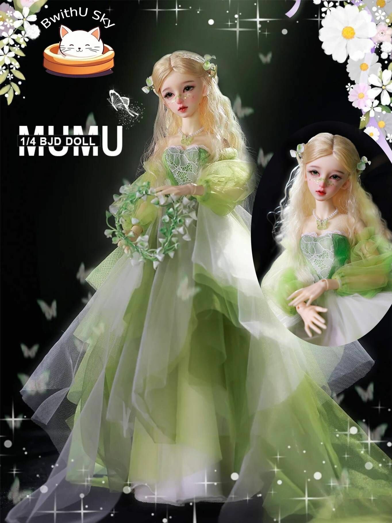 Кукла BwithU "Лесной эльф", 44см, коллекционная, пластик/винил, смола