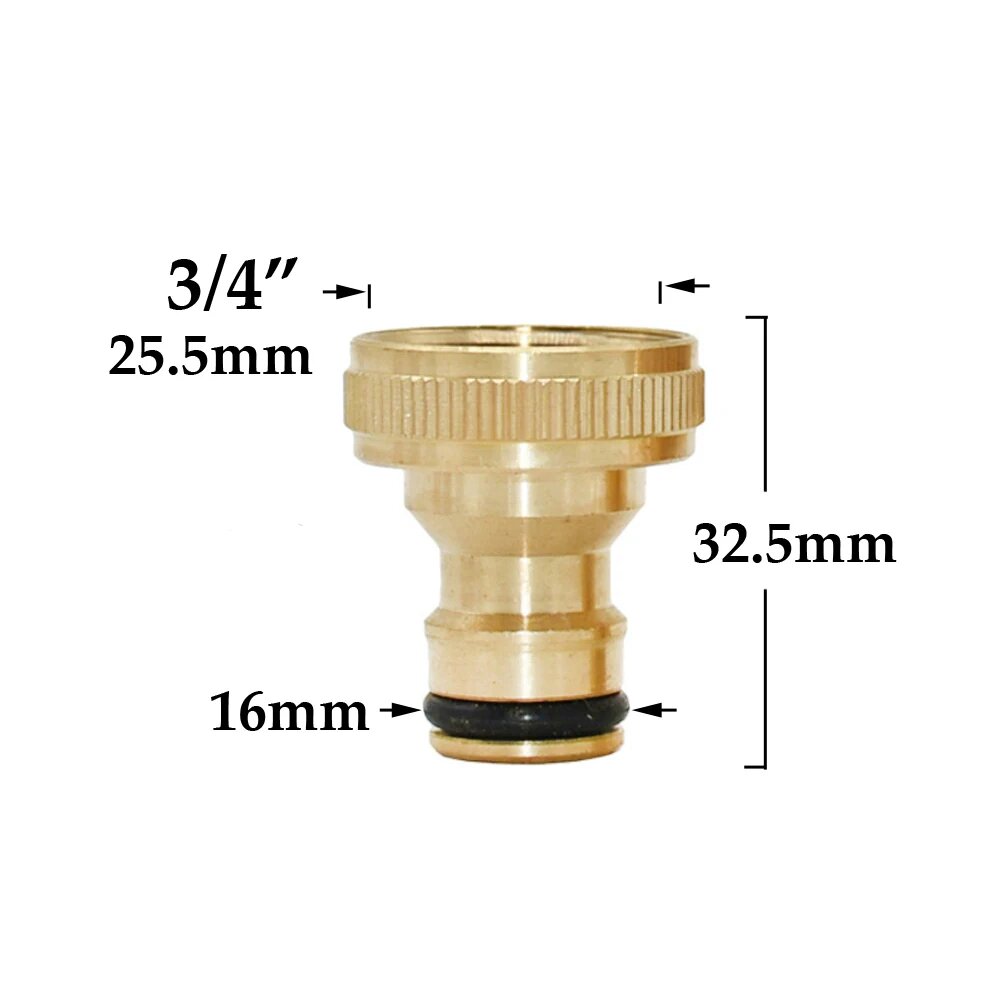 Латунный соединитель для шланга 3/4", 16mm, Цвет: E