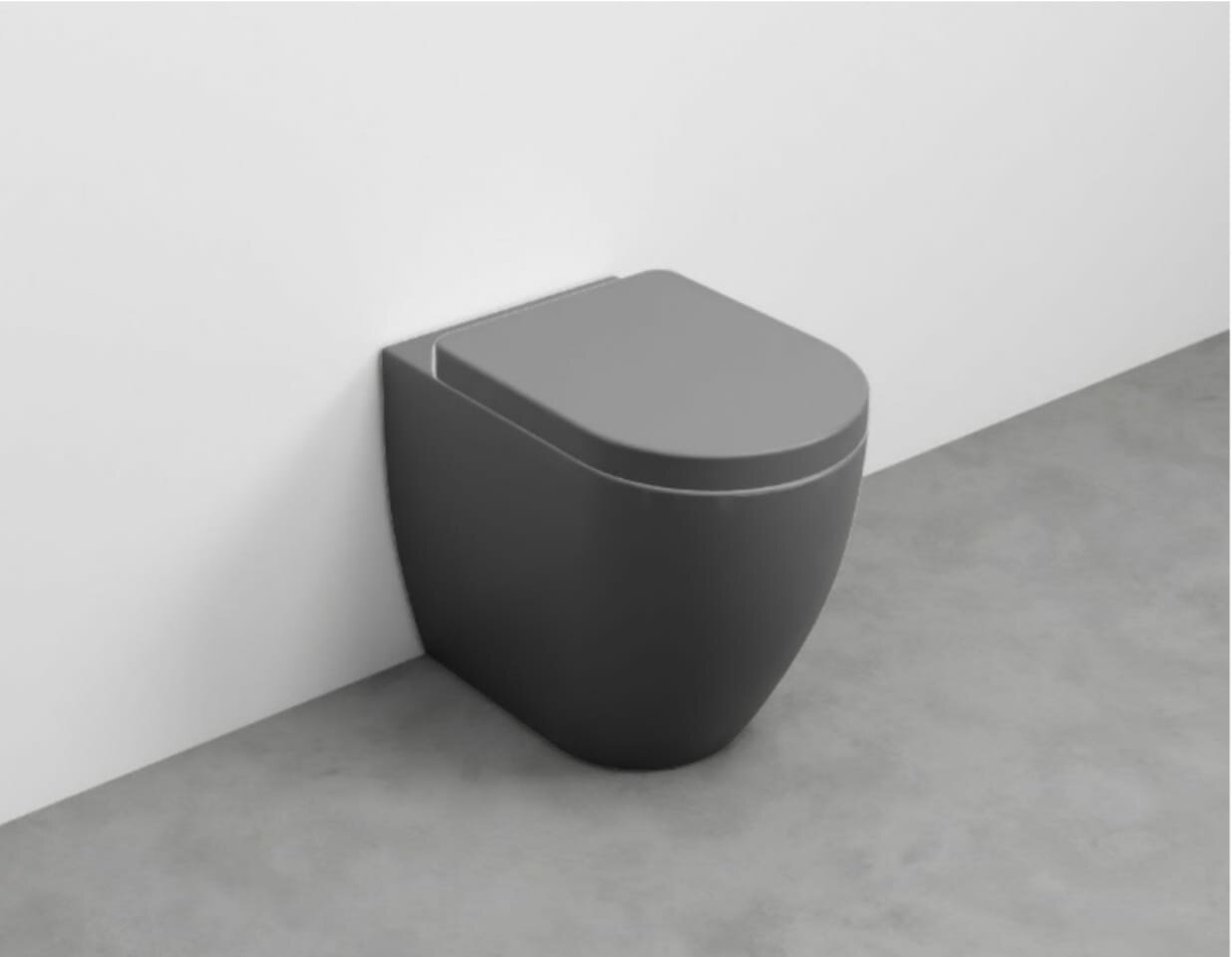 Унитаз приставной CIELO SMILE SMVAS CM, 34x53x42, цвет Cemento (темно-серый) без сиденья