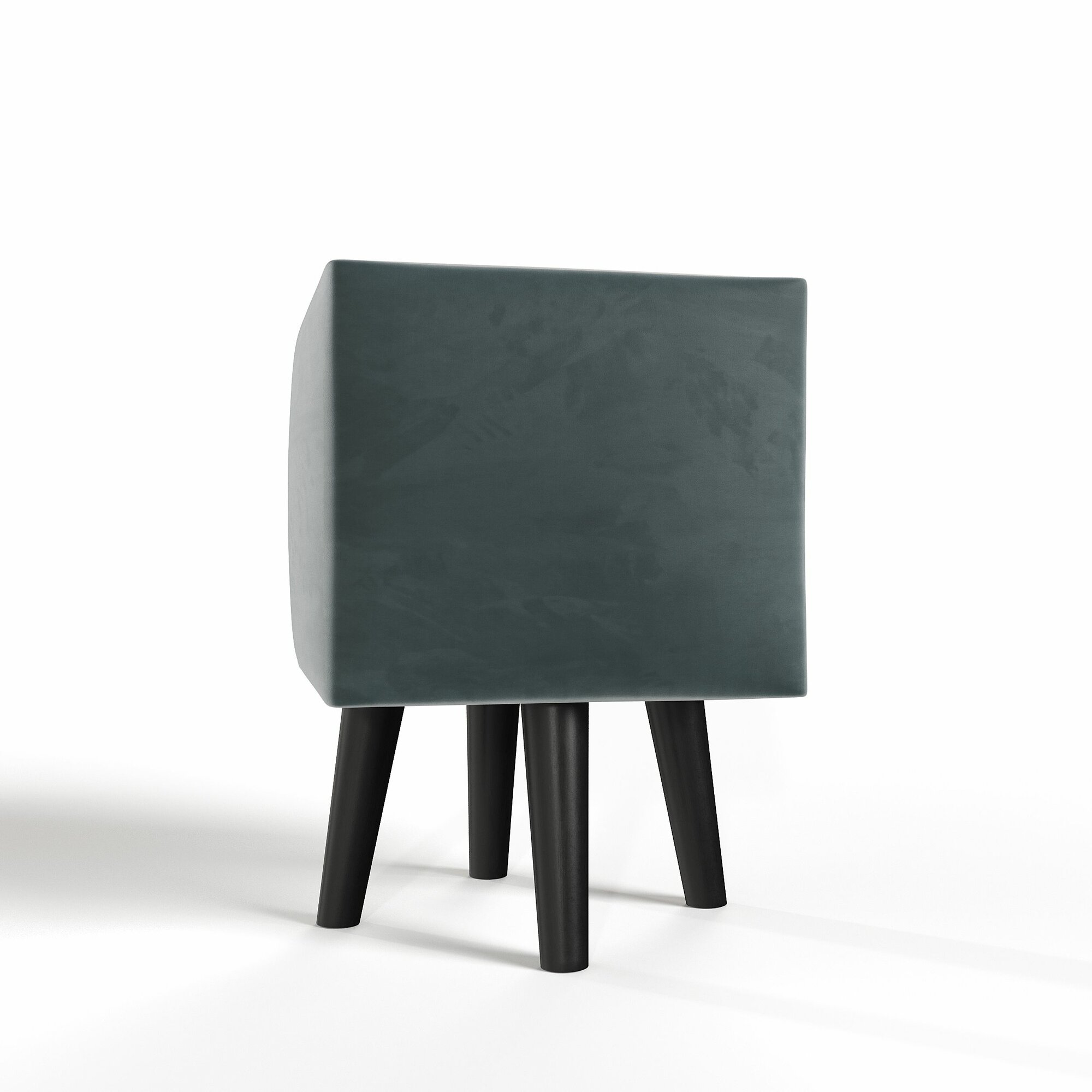 Пуф квадратный на четырех высоких ножках Фантазёр Z-14 изумрудный.