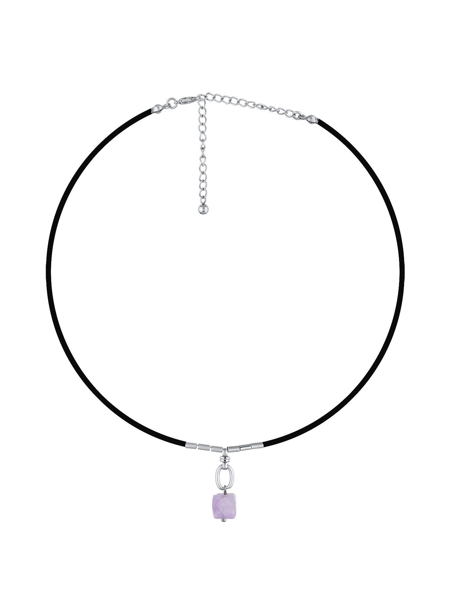 Колье, гематит, аметист