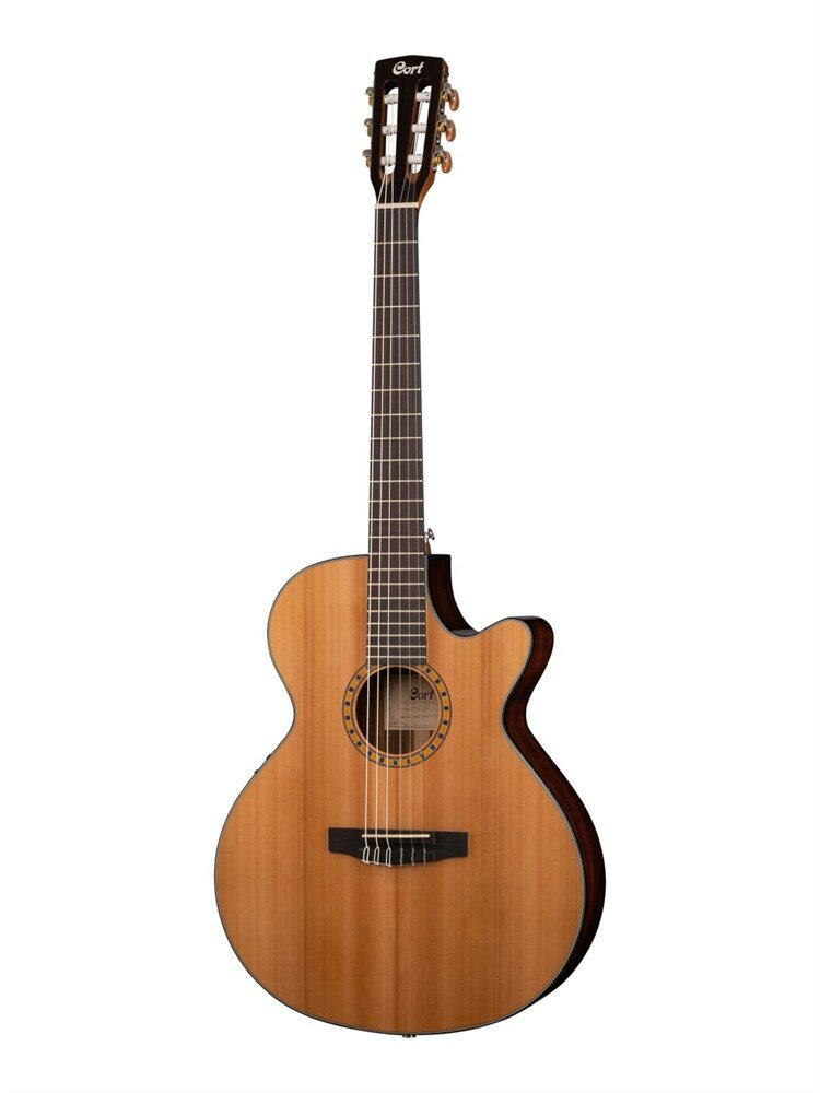 Cort CEC7-NAT Классическая гитара со звукоснимателем, с вырезом, цвет натуральный