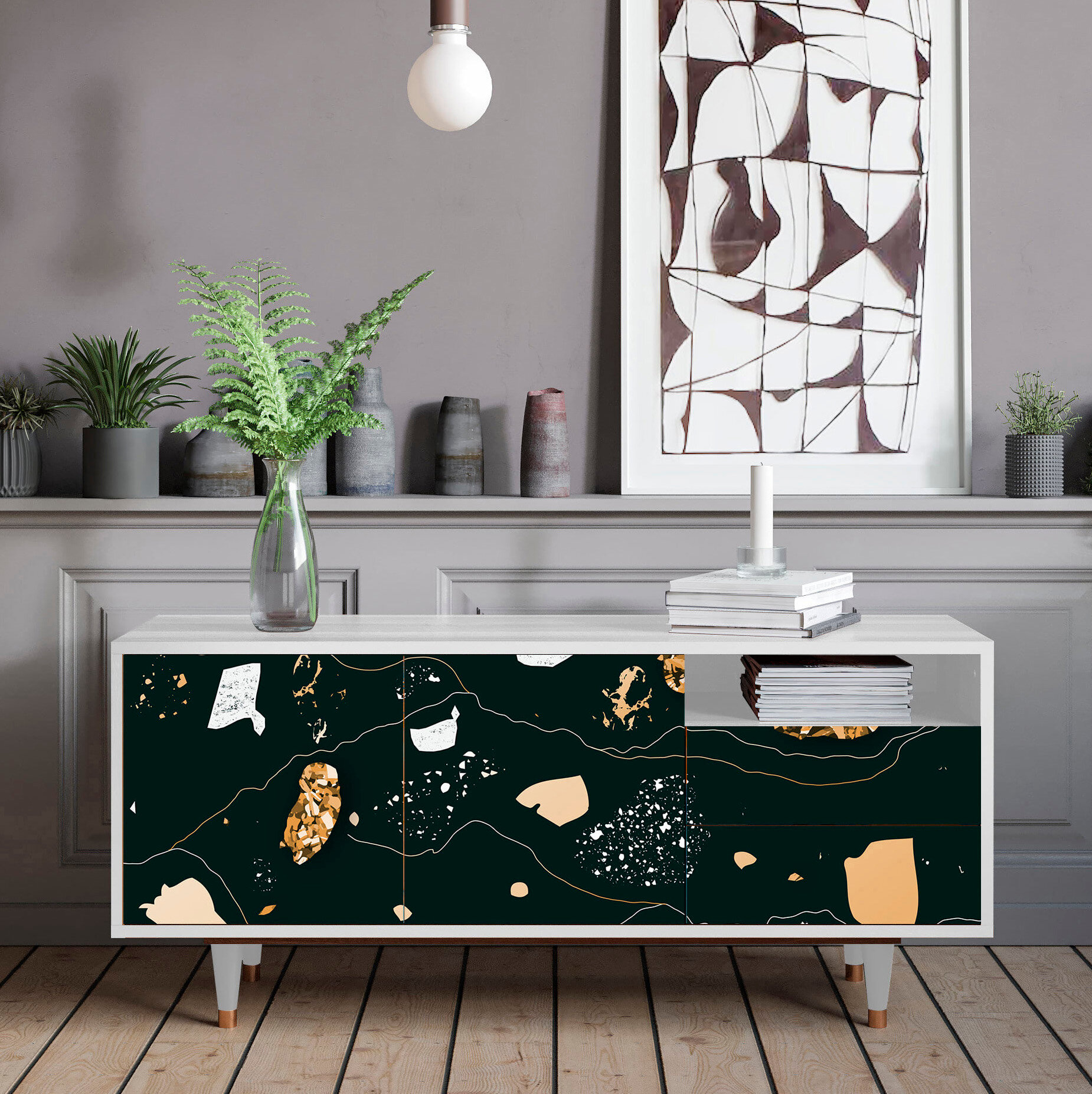 ТВ-Тумба - STORYZ - T7 Space Rocks, Размер - 125 x 56 x 41 см, Цвет корпуса - , Белый