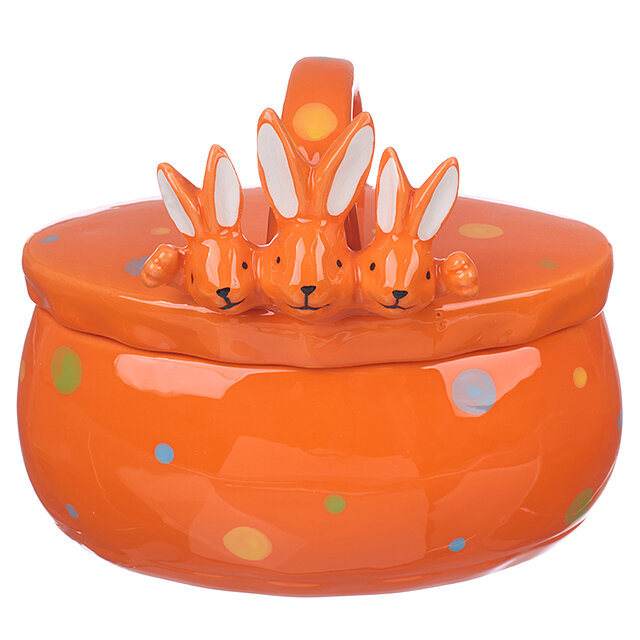 Конфетница Friendly Bunny 17*15 см оранжевая, Due Esse Christmas, XPA23003171-2