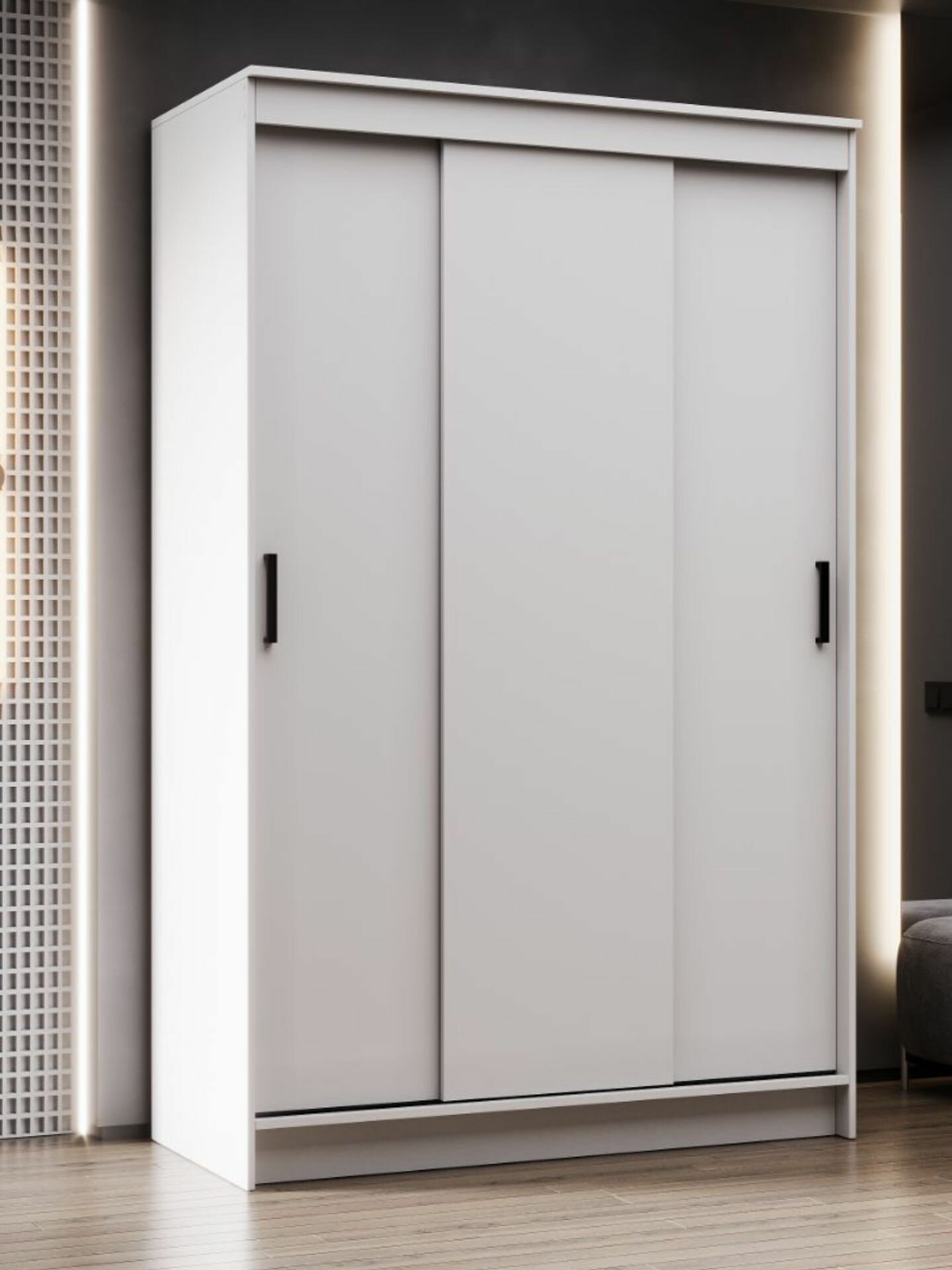 Шкаф-купе Оптимус/ Бруно1/ Тайм ЛДСП белый с полками штангой для дома 1310х2000х504 мебельный РАЙ