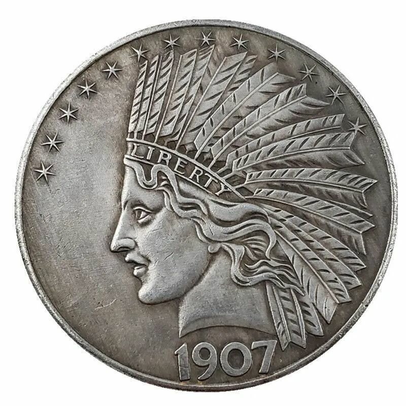 Монета 1907 Morgan Indian Head Ten Dollars