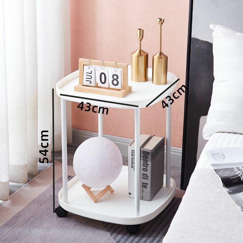 Приставной столик, полипропилен, квадратный, белый, 54x43x43 см