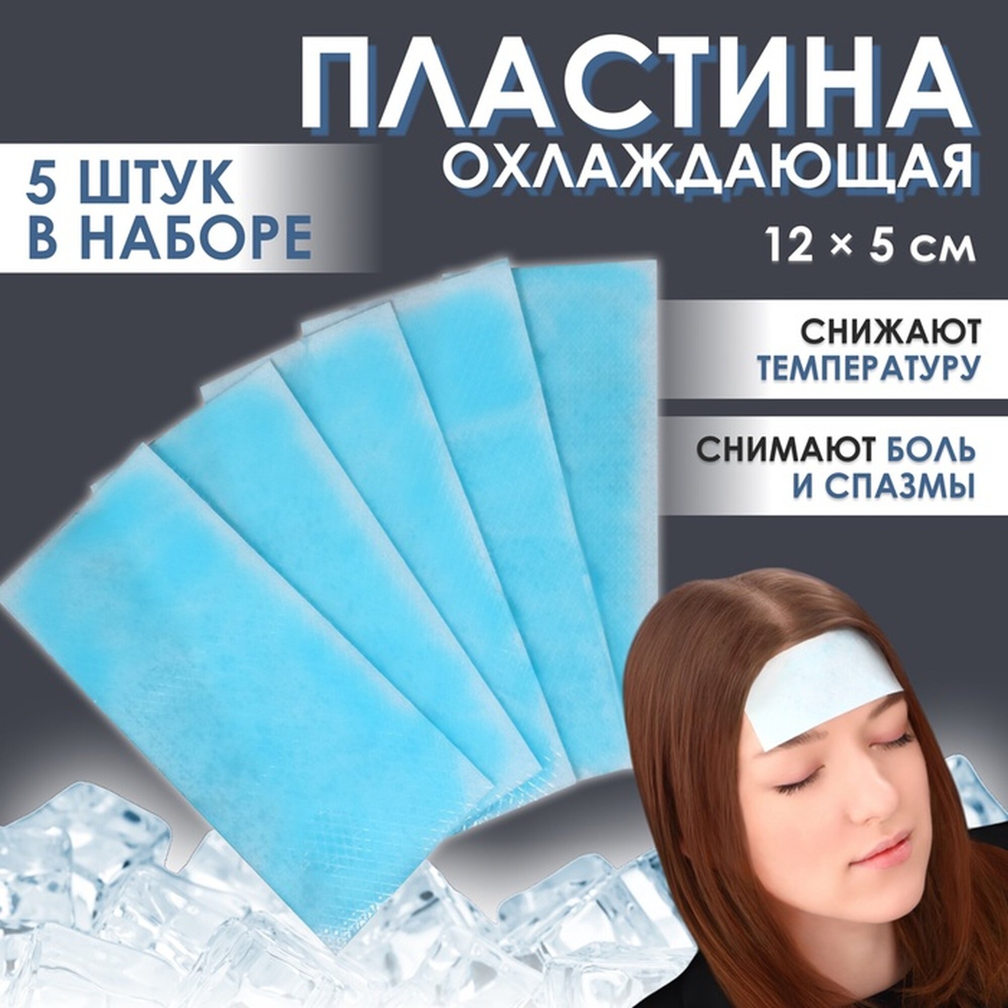 Пластина охлаждающая, набор - 5 шт, 12×5 см, синяя