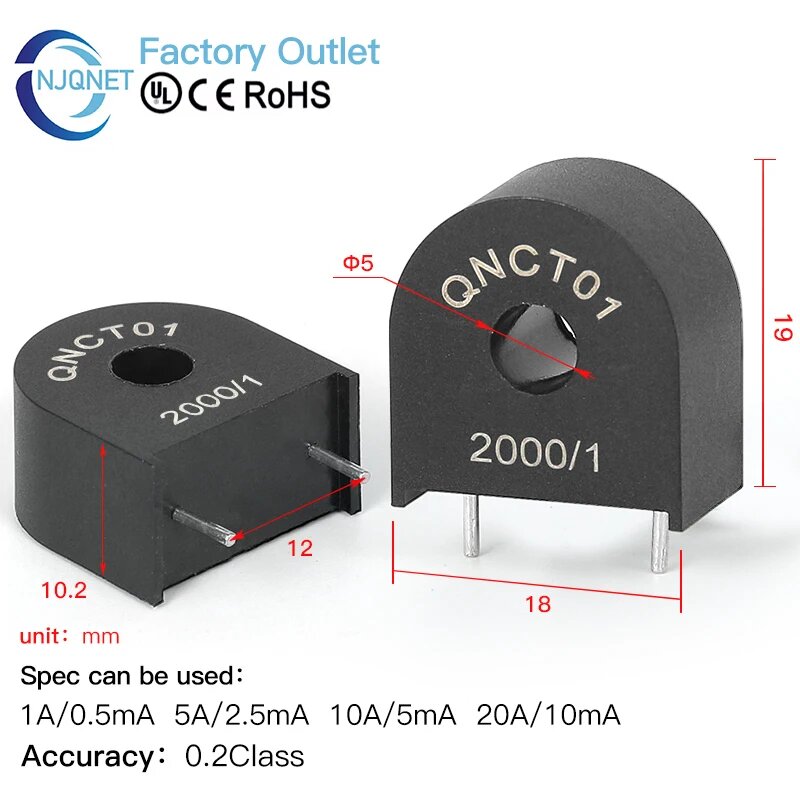 Микротоковый трансформатор NJQNET QNCT01 QNCT01 2000-1