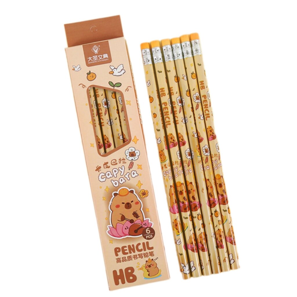 6ШТ Деревянный Карандаш Мультяшные Детские Карандаши Для Рисования Карандашами для Наград Детского Класса