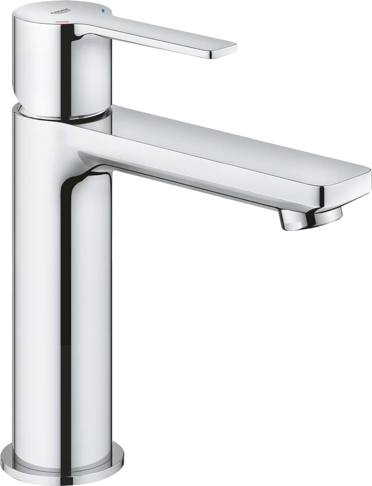 Смеситель для раковины Grohe Lineare New 23106001 хром, глянцевый, кран для ванной в раковину, из латуни, рычажный, с керамическим картриджем, с донным клапаном