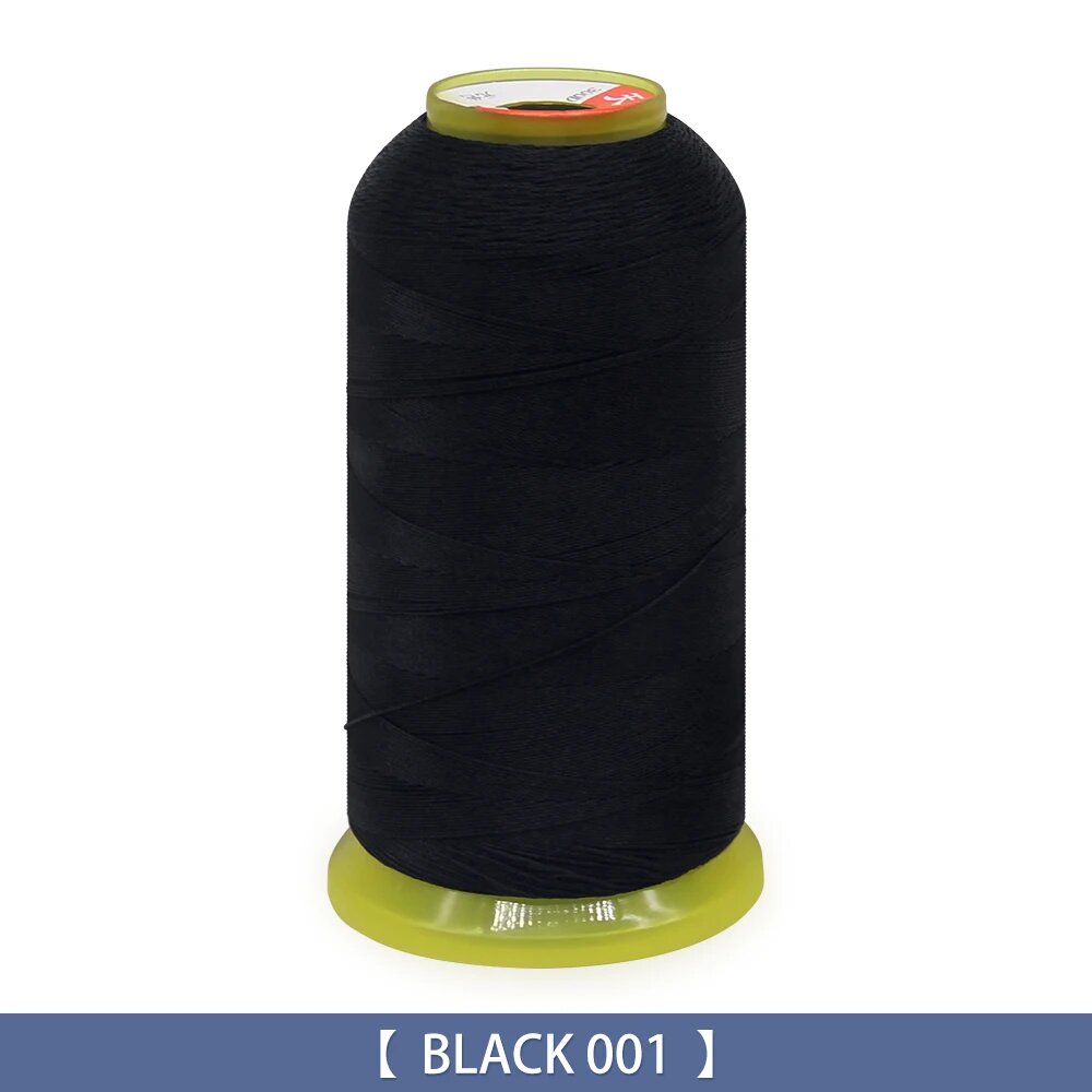 Нить швейная полиэстер/нейлон черная Black 001, 800 м, 300D/3