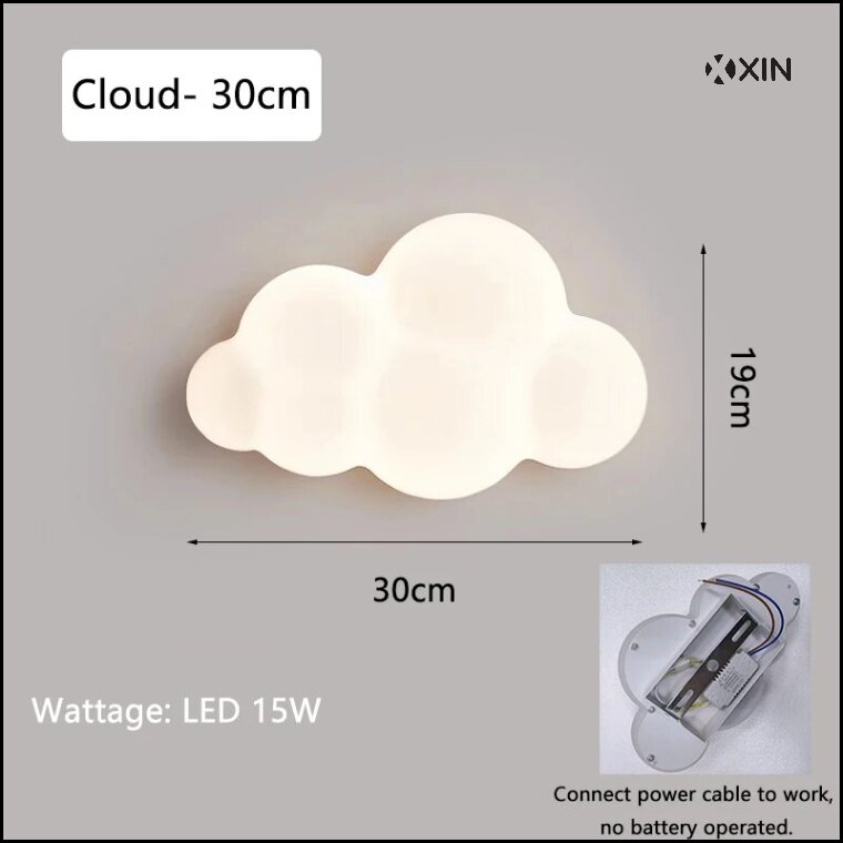 Светильник настенный "Белые облака", для детской, 220V, пластик
