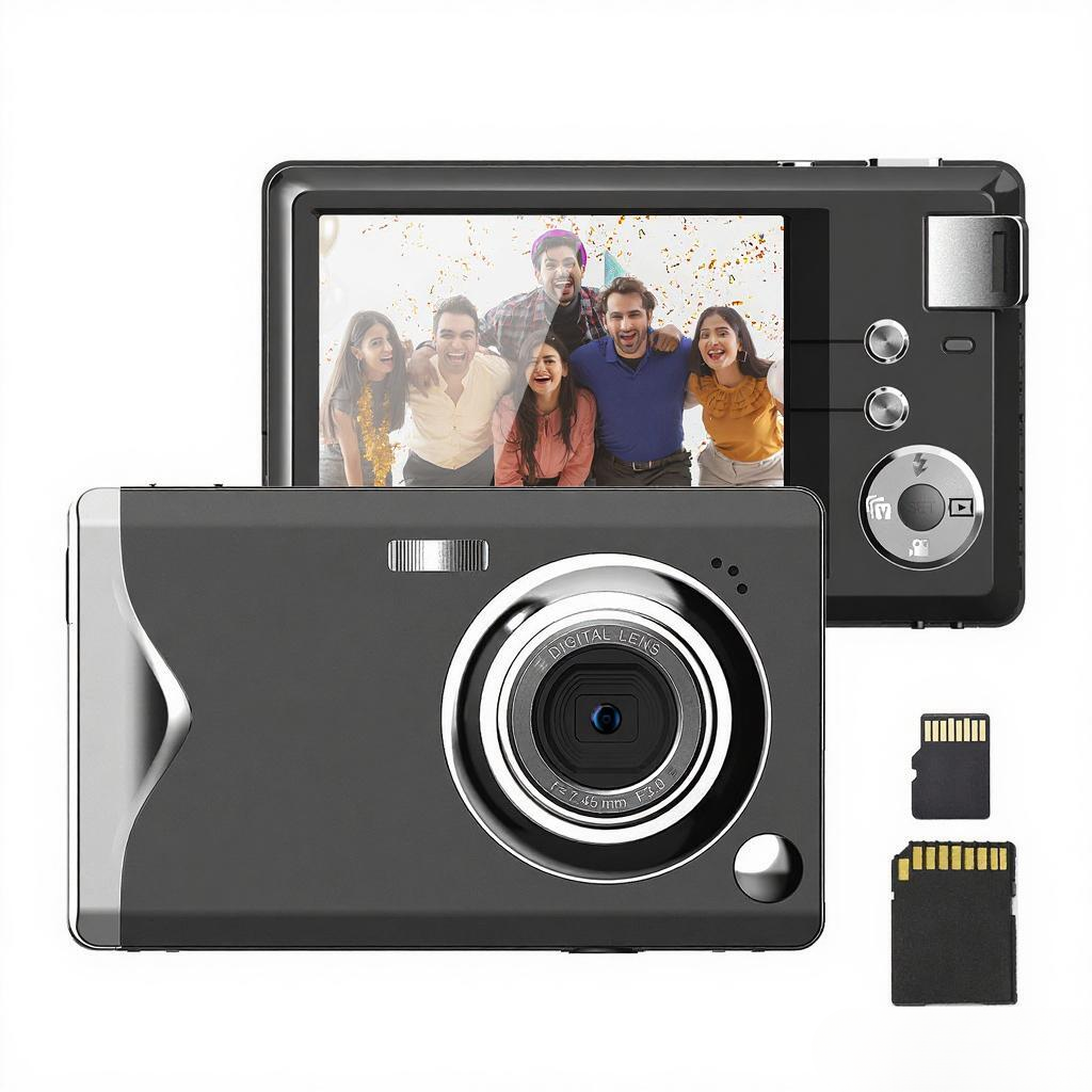 3.0-дюймовый TFT портативный 4K цифровой фотоаппарат 48MP 16X зум автофокус самозамок обнаружение лиц антидрожжение с 2 батарейками ремень для рук White Black Pink 10*2*6cm USB2.0 Type-c