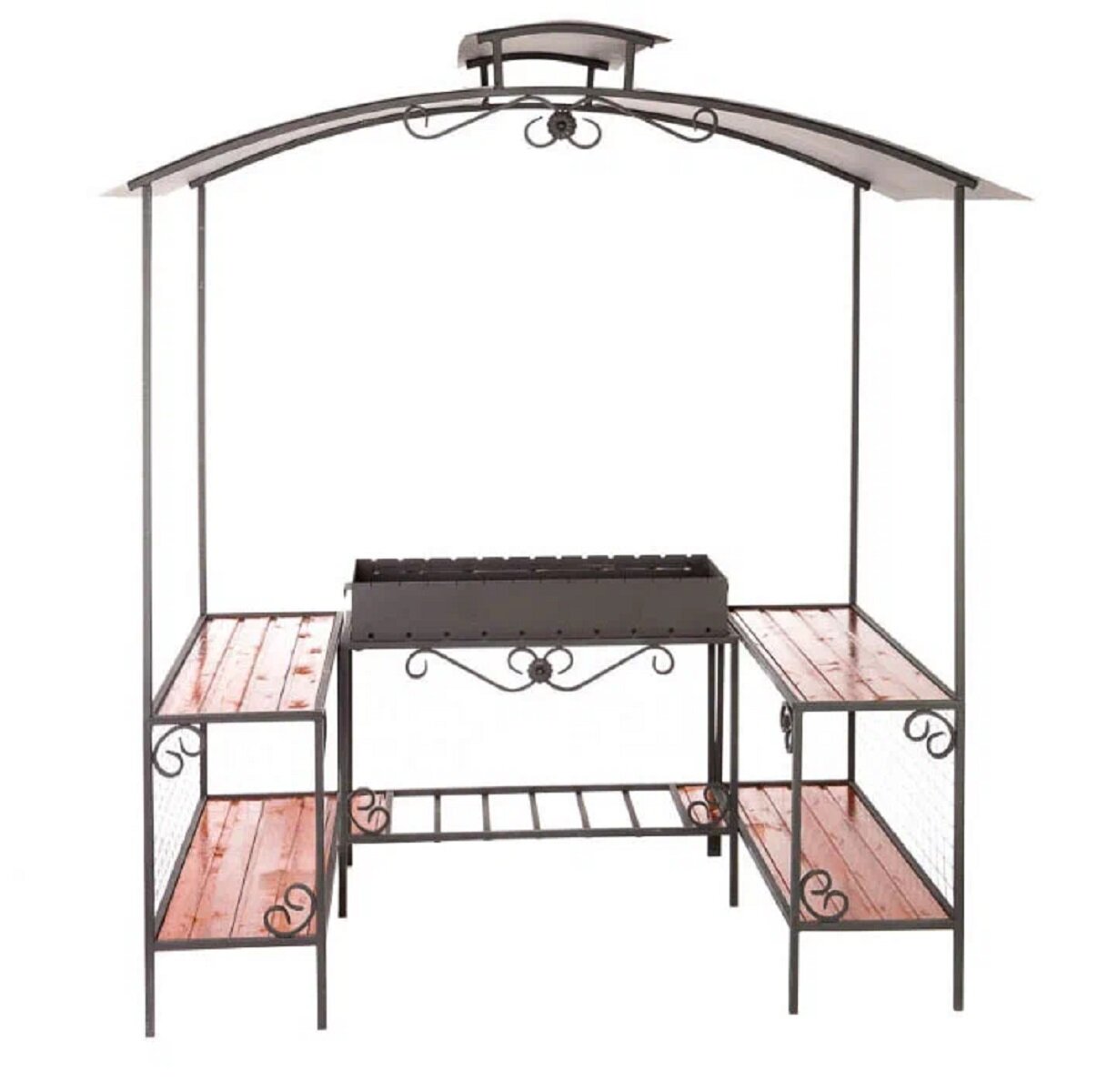 Мангальная беседка "Классик" со съемной жаровней и с дровницей