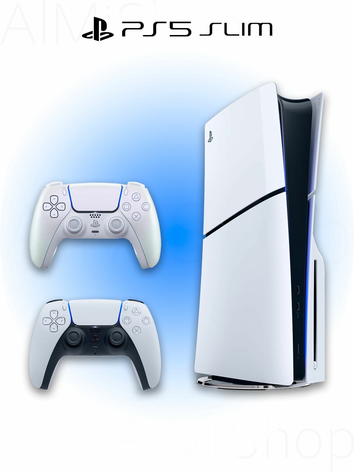 Игровая приставка Sony PlayStation 5 Slim с дисководом + 2 геймпад (жемчужный, Chroma Pearl)