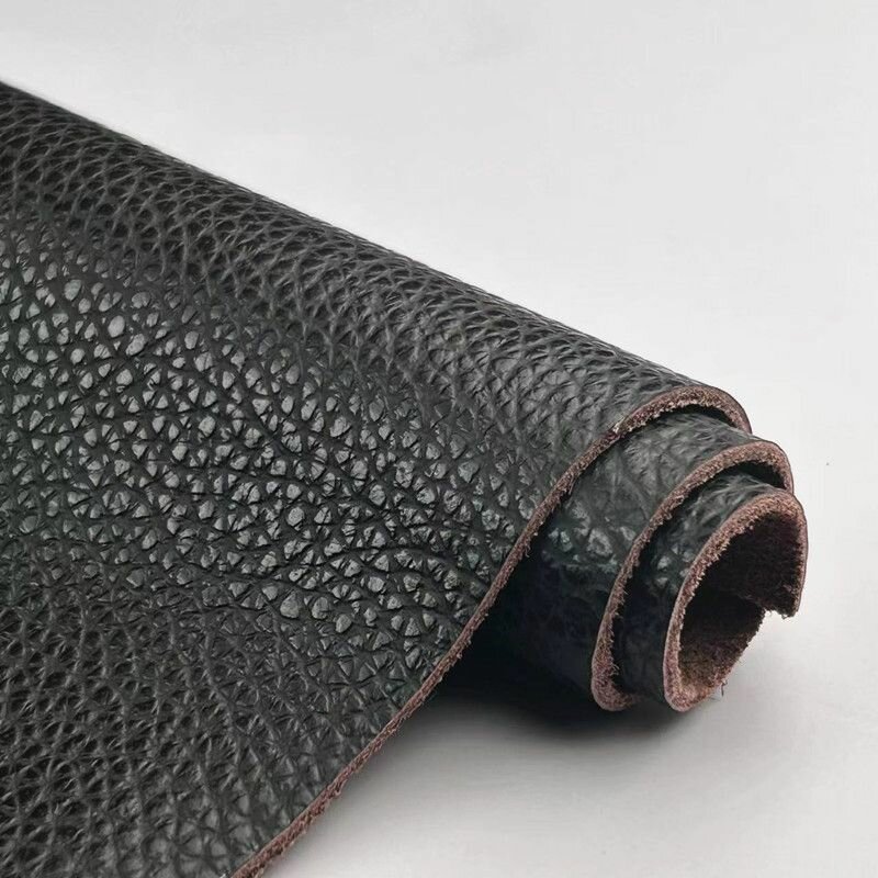 Верхний слой из натуральной кожи коровы, коричневая кожа с текстурой личи, обивка для дивана, прикроватная ткань, ручная работа, DIY