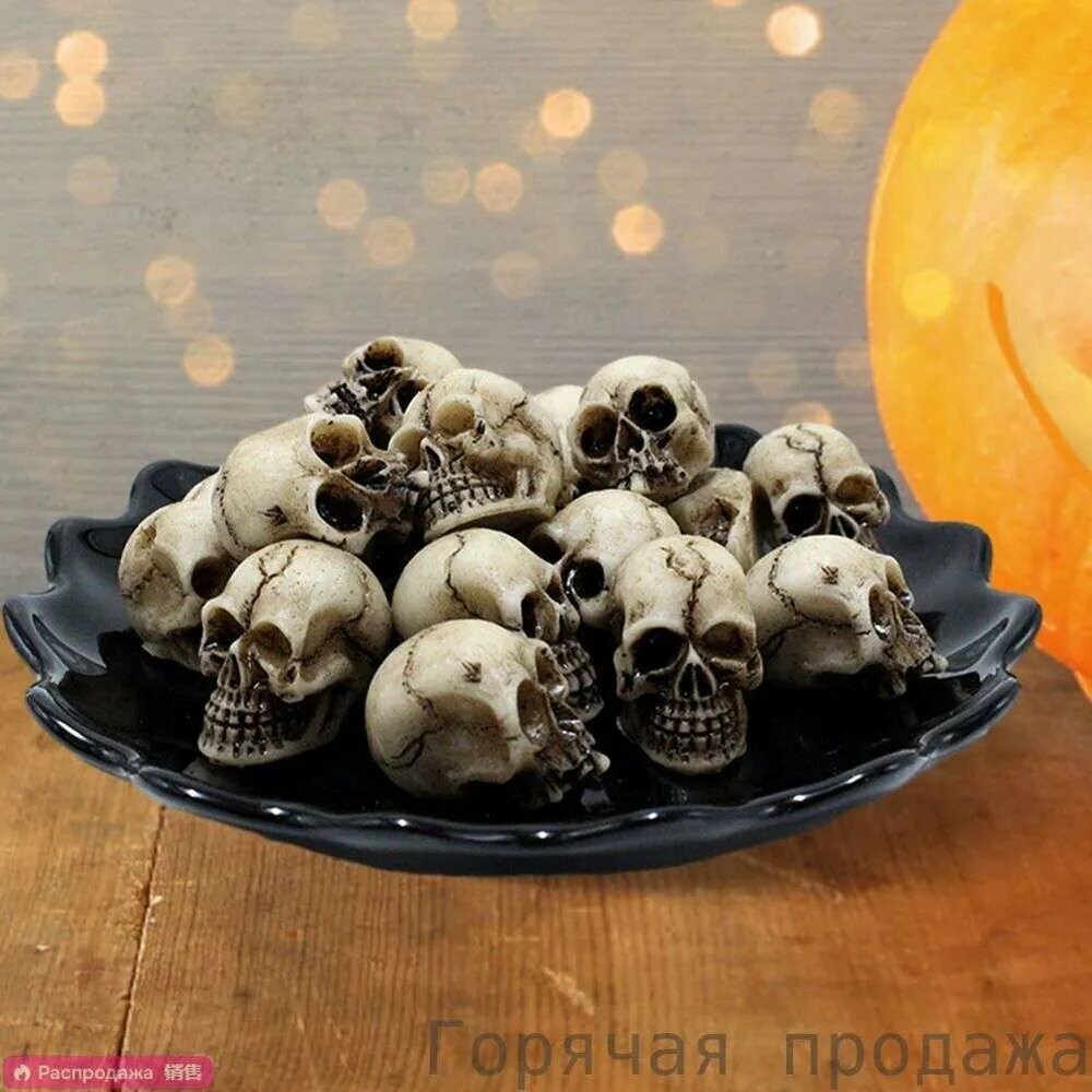 20 шт. настольные украшения, мини модель черепа, для Хэллоуина цветочный горшок