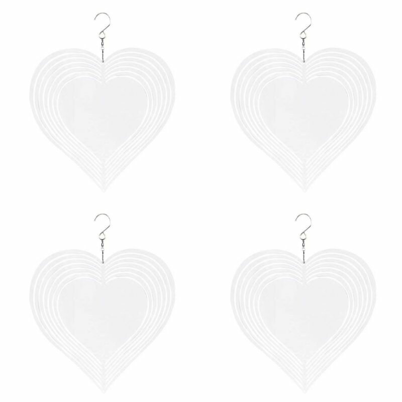 1 комплект из 4 декоративных подвесок с двухсторонними сублимационными колокольчиками-love