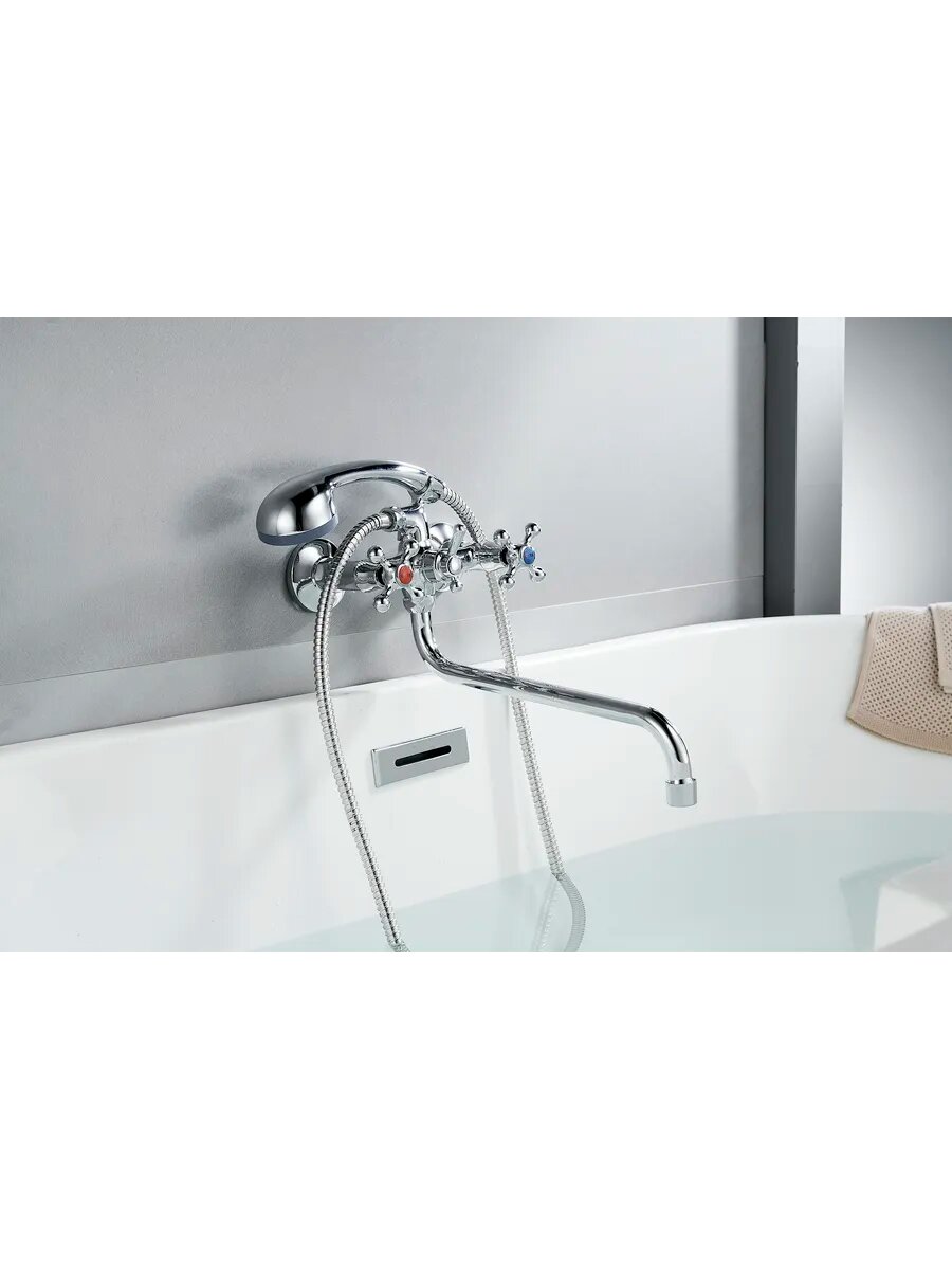 Смеситель для ванны OUTE двухвентильный с круглым изливом