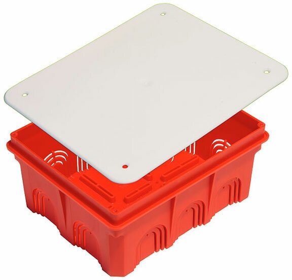 Коробка разветвительная КР1104 с/у с крыш. в бетон красный 200х160х70 IP20 Hegel