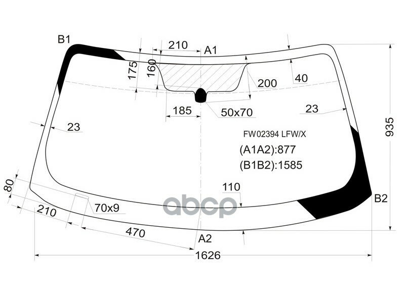 Стекло лобовое Infiniti FX35 02-08 / FX45 02-09 XYG арт. FW02394 LFW/X