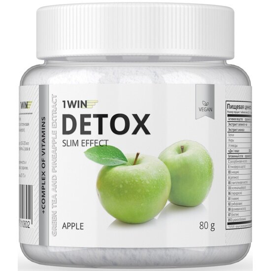 Детокс 1WIN Detox Slim Effect + экстракт зеленого чая Яблоко 32пор 80г