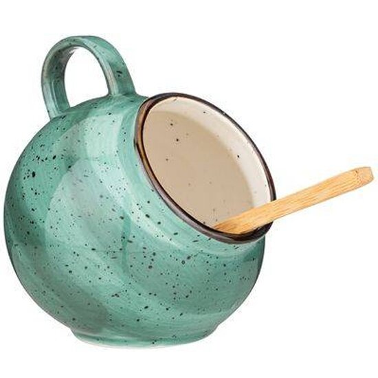 Солонка с ложкой Bronco "nature" 9х10 см