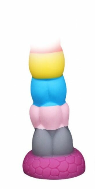 Мифический фаллоимитатор Разноцветный дракон ROSYLAND ( 21,8 см )