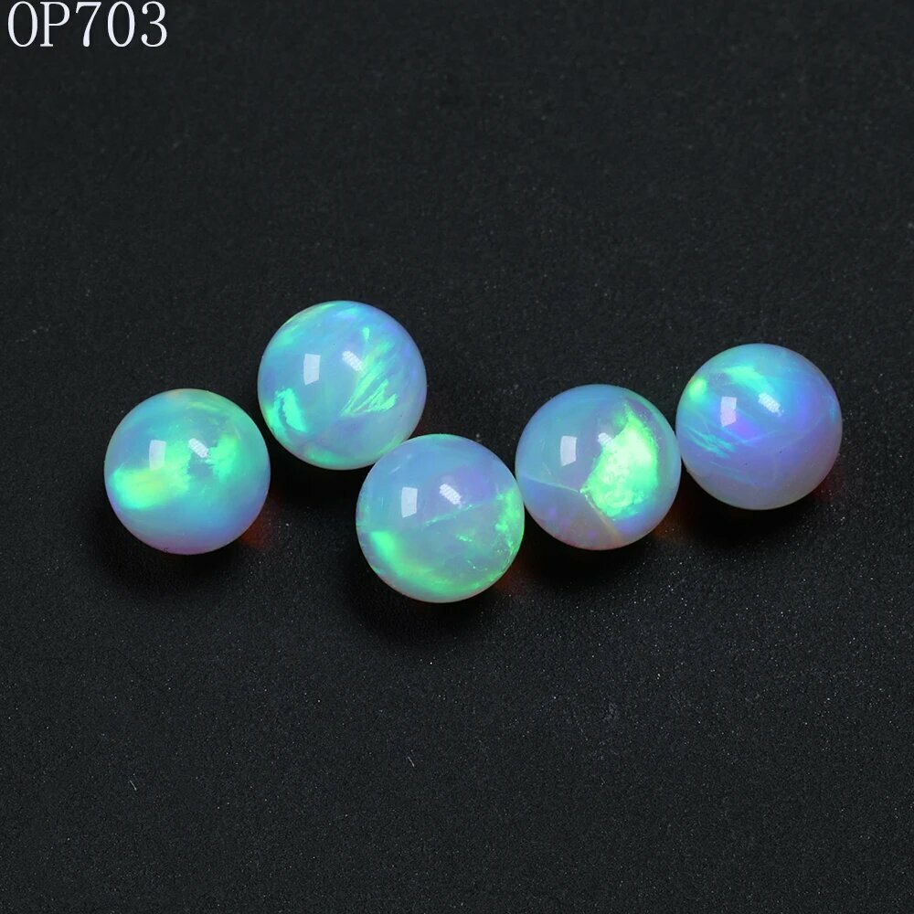 Синтетические опаловые бусины WANGYONGZY для стеклодутья 2mm(5pcs), OP703-no hole
