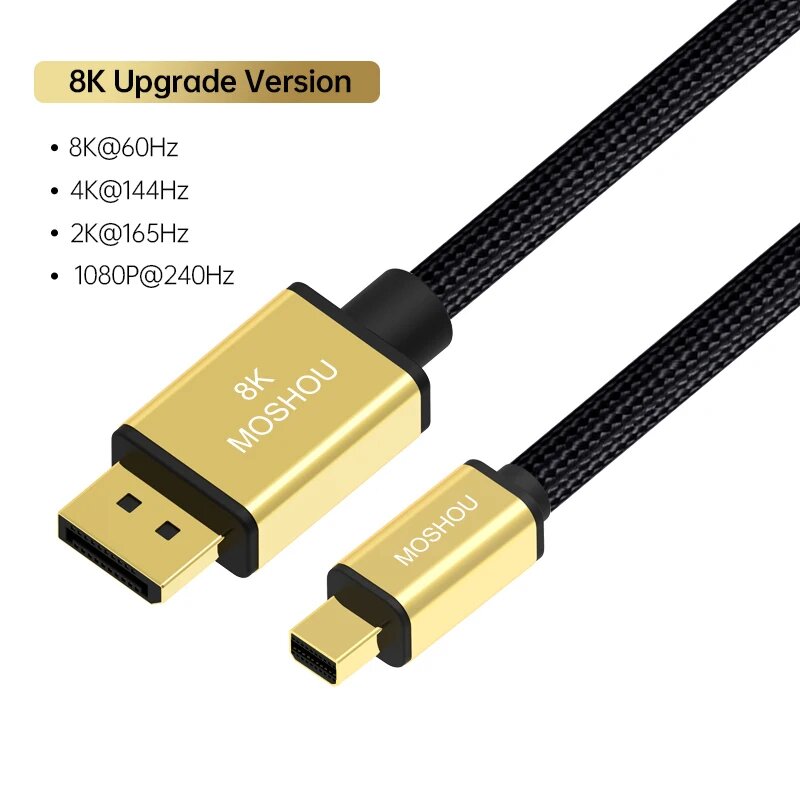 Видеокабель DP 1.4 DisplayPort - mini DP 8K 60Hz Mini DP to DP Up, 0.5m (1.64 ft)