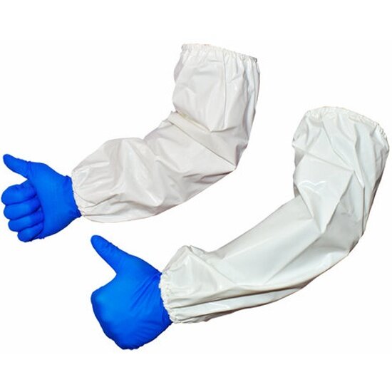 Нарукавники многоразовые защитные Ряжская Печатная Фабрика полиуретановые, рукас, 46х22 см, белые, НАР016