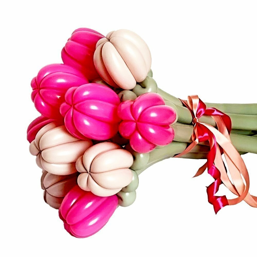 Цветы из шаров тюльпаны "Нежная пастель"