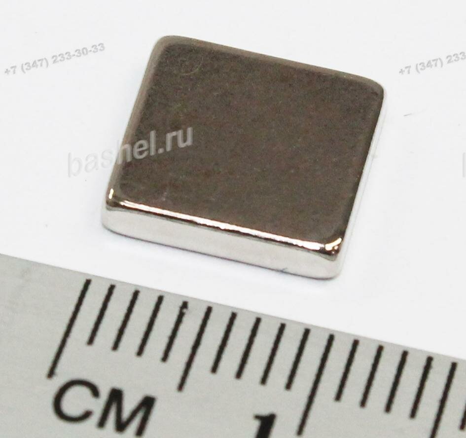 Магнит квадратный B 10x10x2 N35, неодимовый