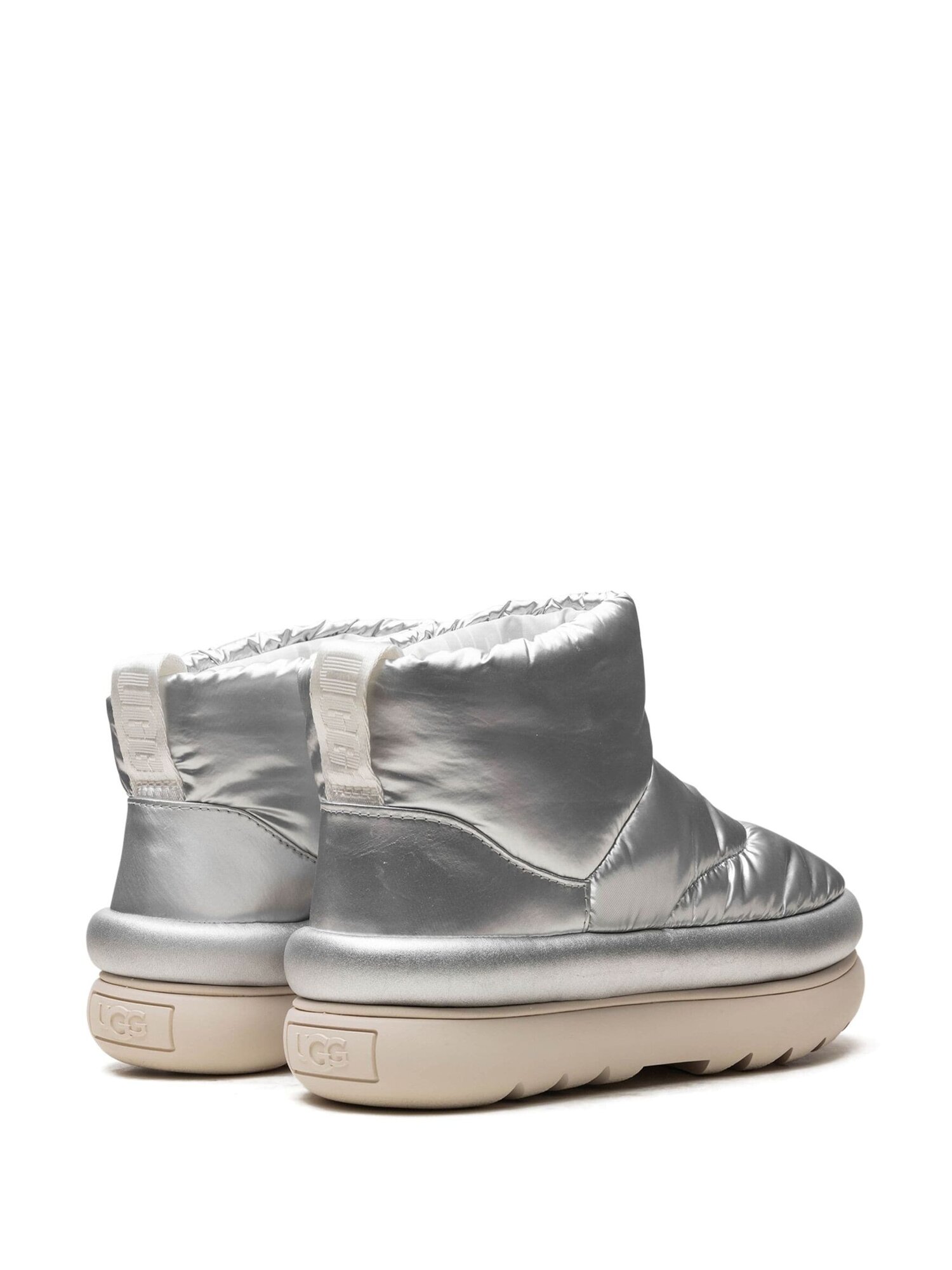 Ботильоны UGG Classic Maxi Mini Metallic Silver, размер 5 US, серебристый/красный — фото 1