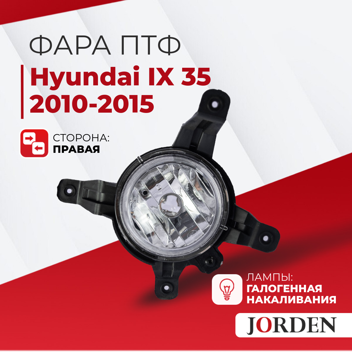 Фара противотуманная правая Hyundai IX 35 2010-2015 ПТФ, туманки авто Хендай Ай35 галогенная передняя