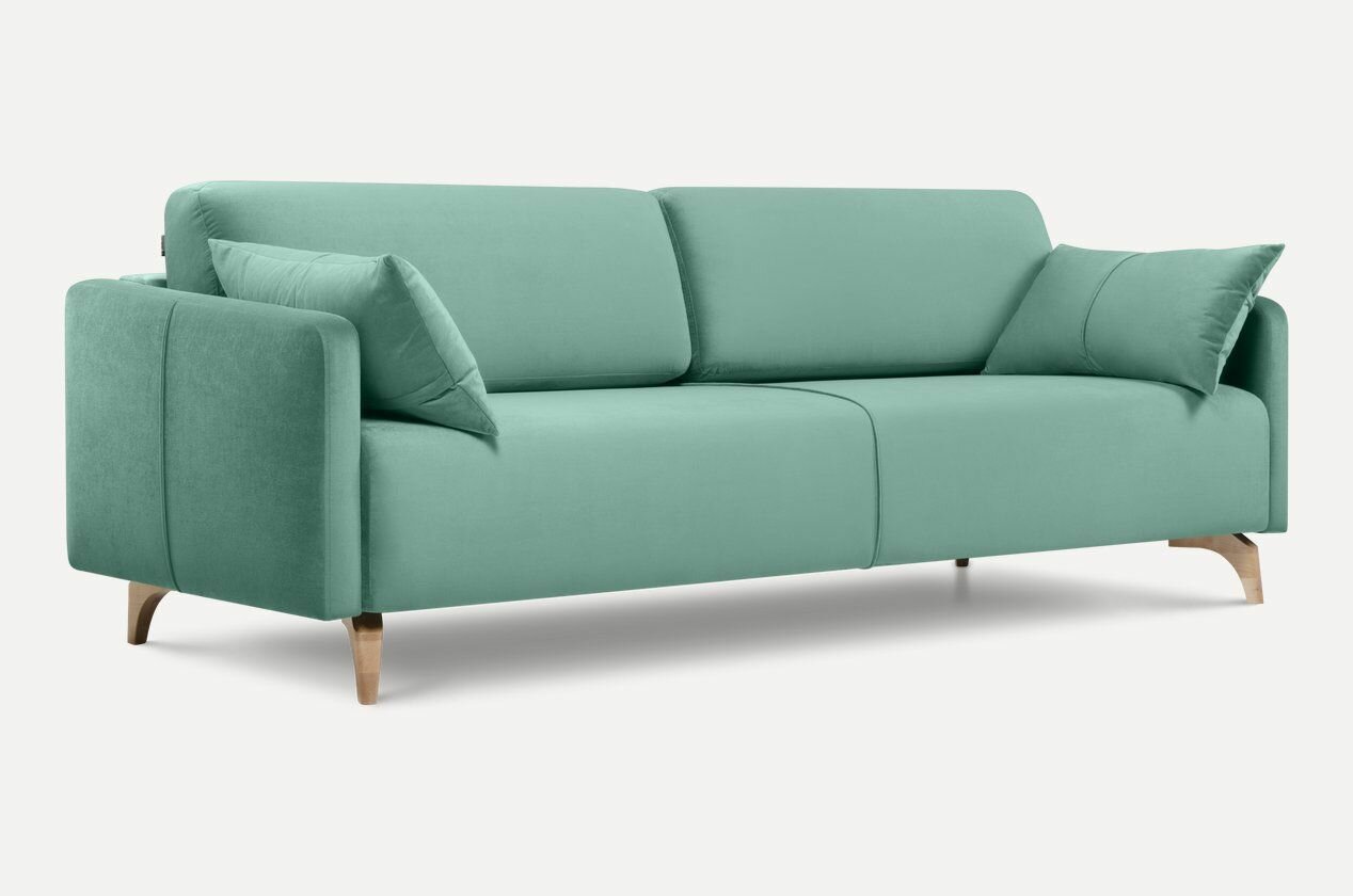 Диван-кровать раскладной Divan.ru Льери Barhat Mint, 227х105х85 см, спальное место 206х143 см, мятный, велюр